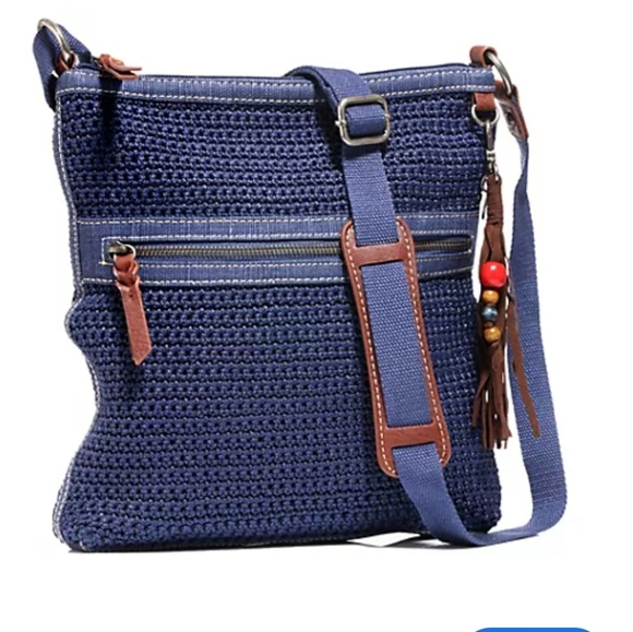 The Sak | Bags | The Sak Navy Blue Crocheted Crossover Bag With Fringe ...